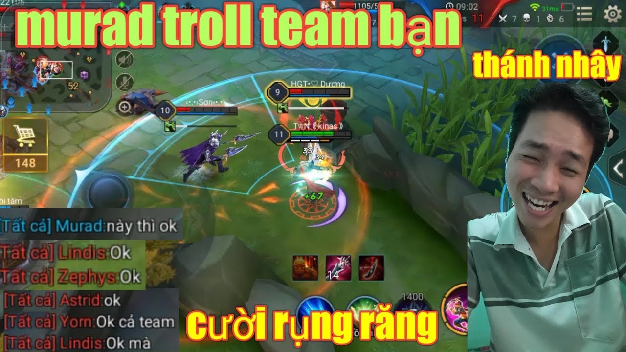 Liên Quân Mobile _ Cười Rụng Răng Khi Thánh Nhây Cầm Murad Troll Team ...