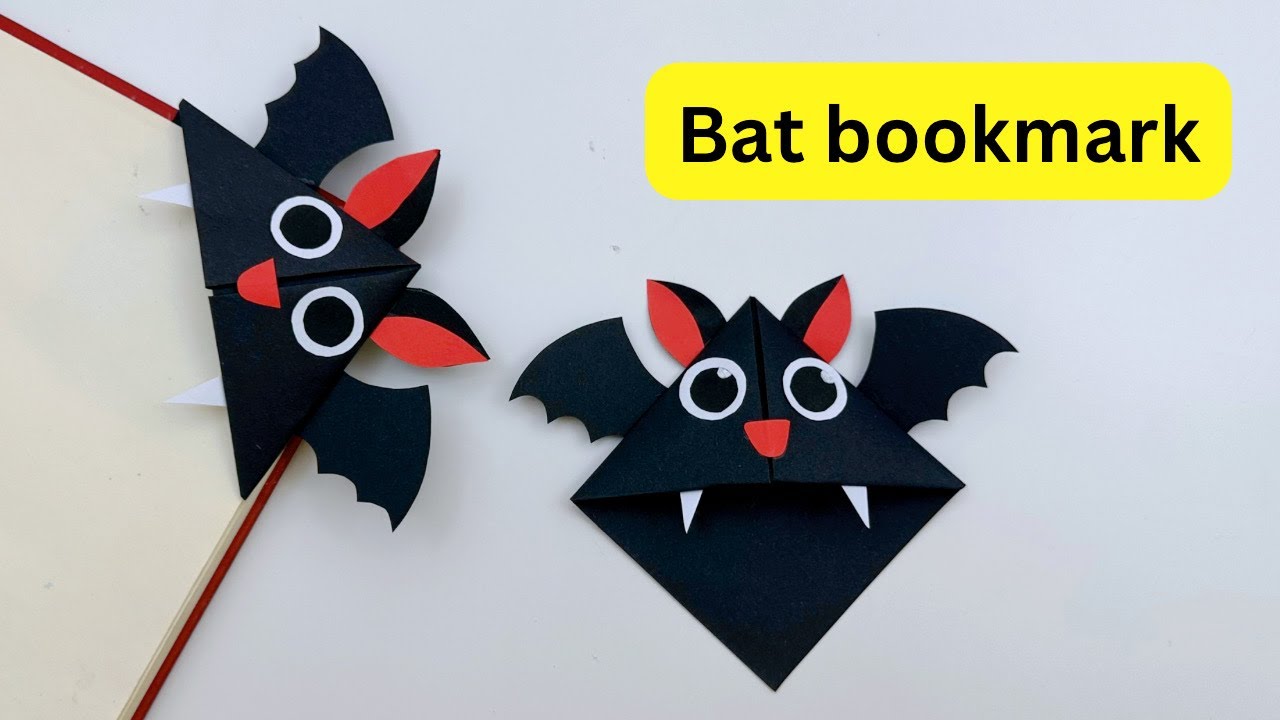 Origami Bat Bookmark Halloween Origami Bookmark Black Cat Printable