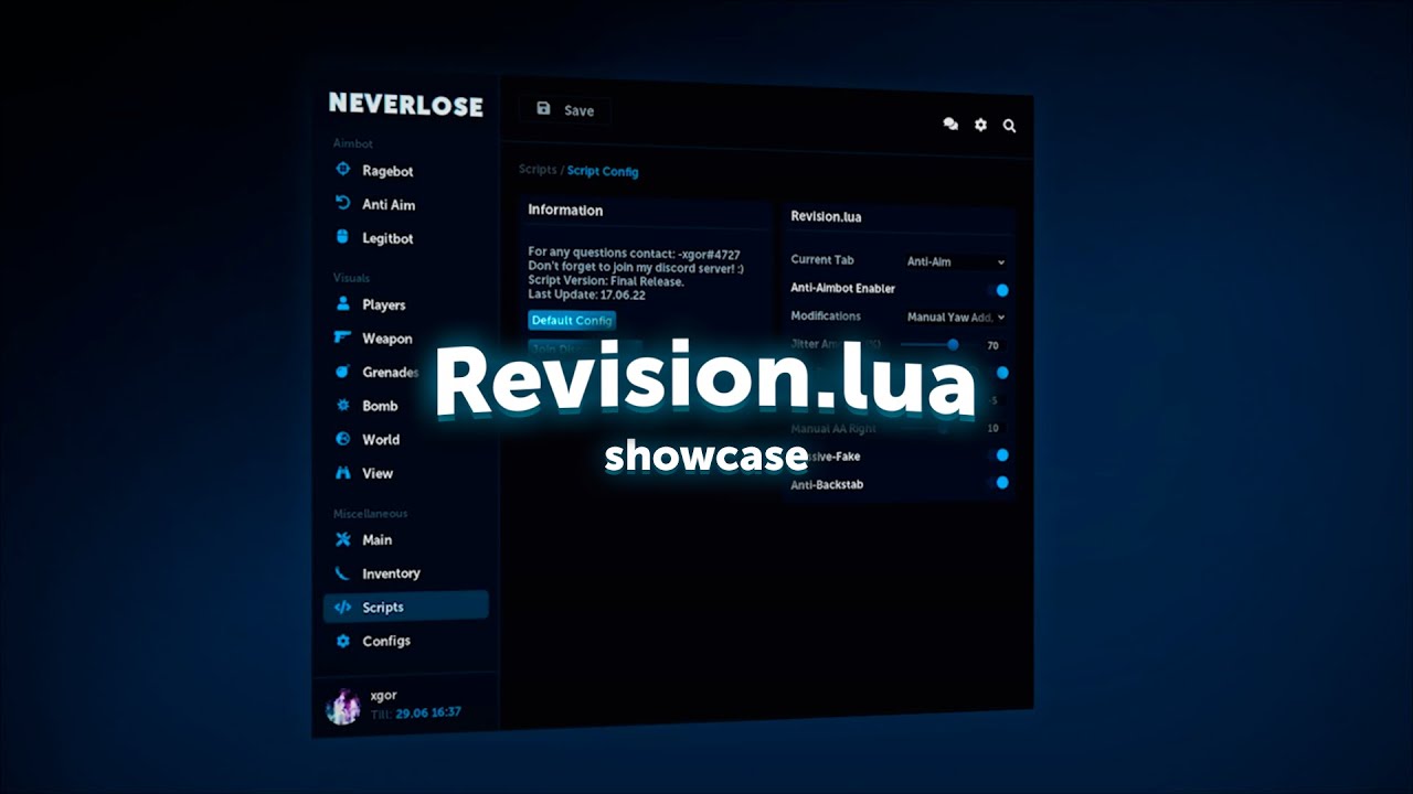 Revision.lua for Neverlose.cc RELEASED! - YouTube