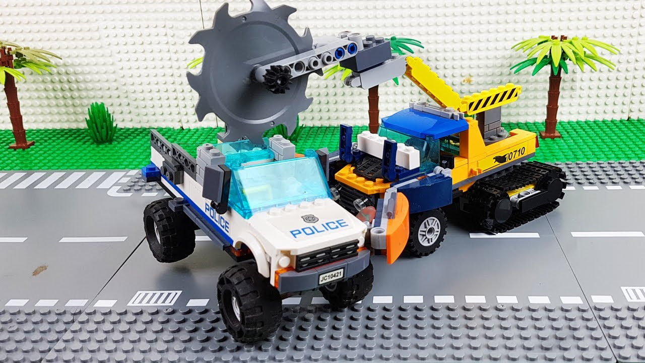 Experimental Police Cars, Excavator, Tractor and Dump Truck Toy ...