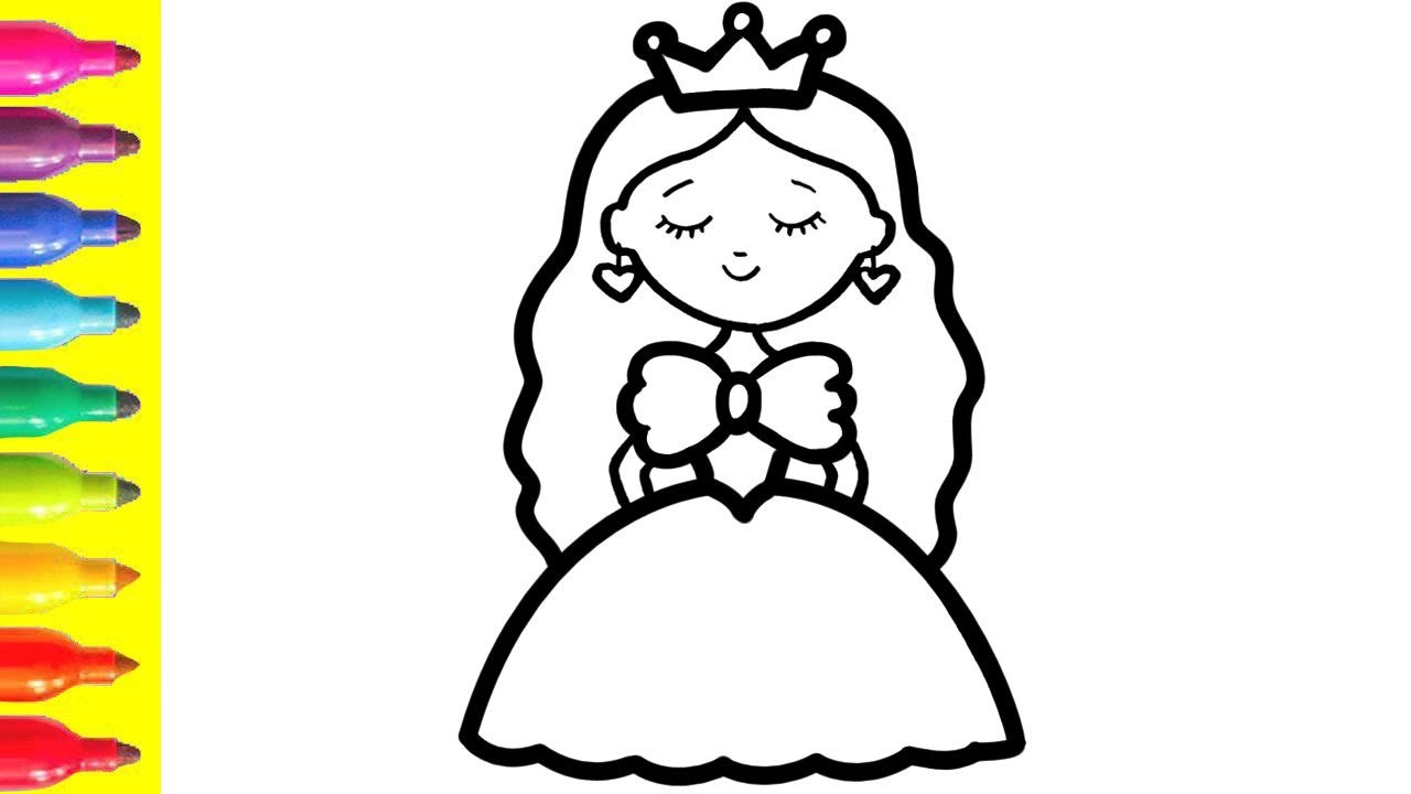 How to draw a princess for children&Bolalar uchun Malika qanday ...