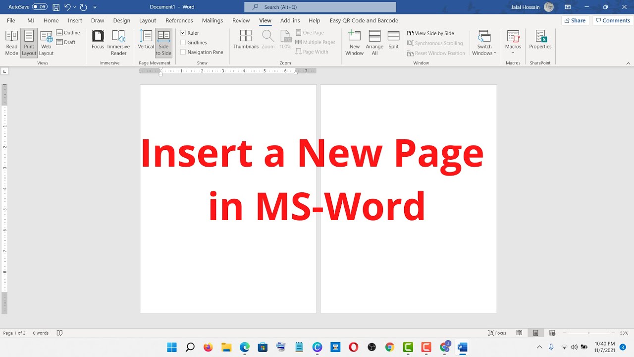 How To Insert A New Page In Microsft Word Tech Wih MJ YouTube How To Insert A New Page In Microsft Word Tech Wih MJ YouTube