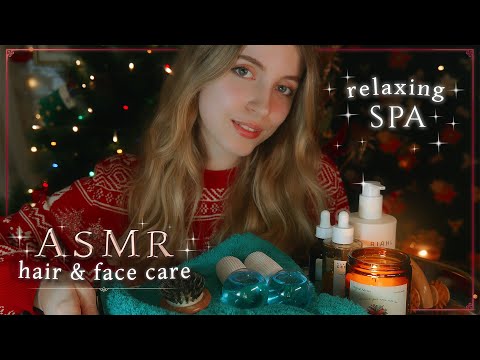 ASMR SPA de 1H ⭐ Especial Navidad 🎄 Masaje Capilar, Facial y Sonidos Relajantes para Dormir