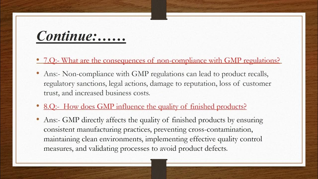 Important questions and answers about GMP Part-1 - YouTube