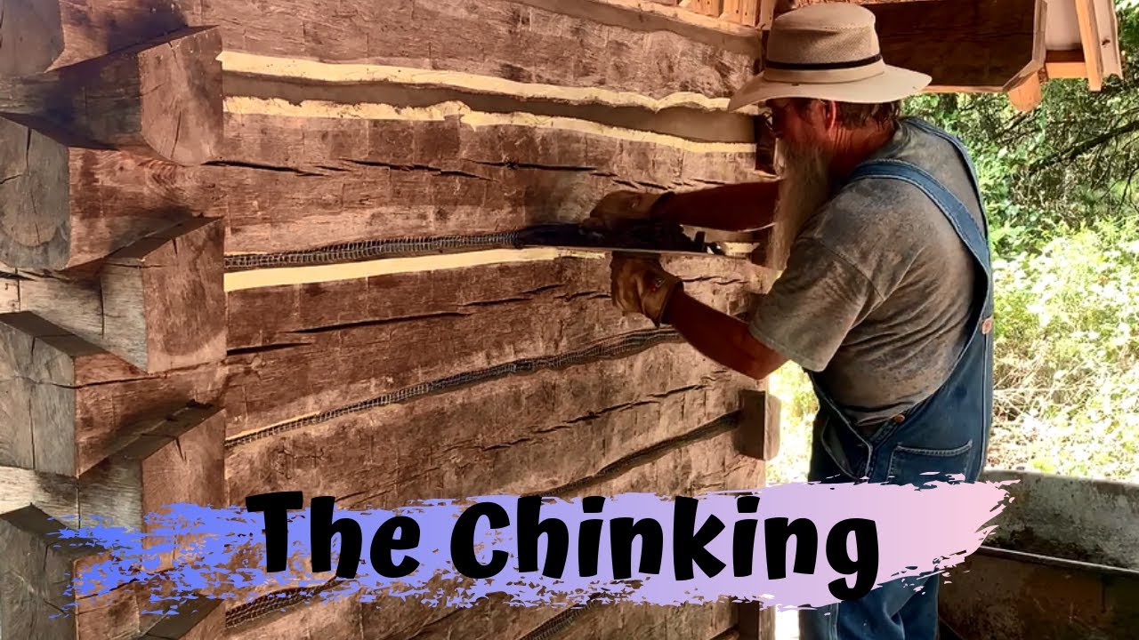 Smokehouse Completion (Pt 3) The Chinking - YouTube