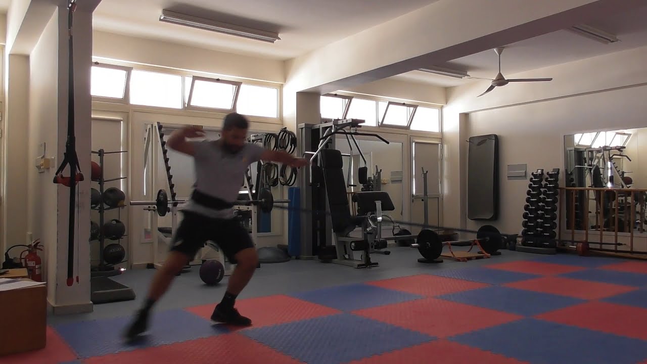 Bungee resisted to assisted lateral shuffle - YouTube