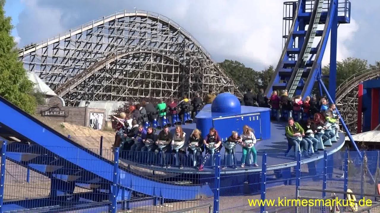 Crazy Surfer - Offride - Typ Disk'O Coaster - Movie Park Germany 2013 by kirmesmarkus - YouTube