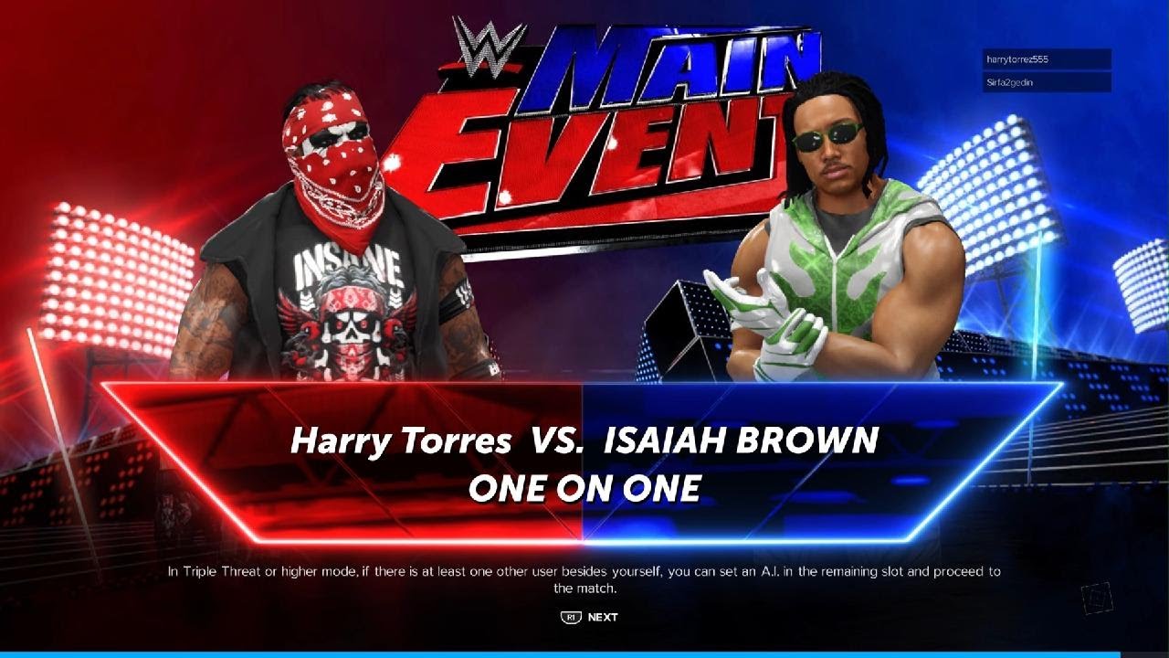 WWE 2K24 The Bigman Harry Torres vs Isaiah Brown - YouTube