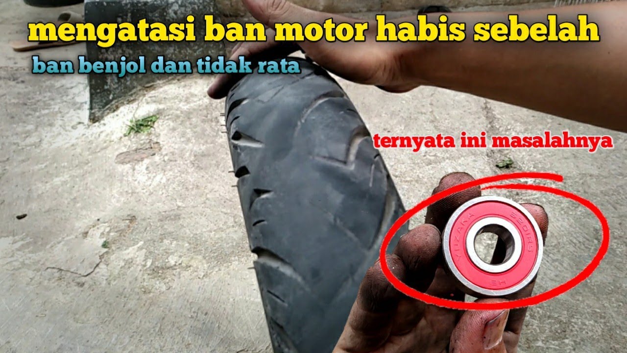 cara mengatasi ban depan motor habis sebelah - YouTube