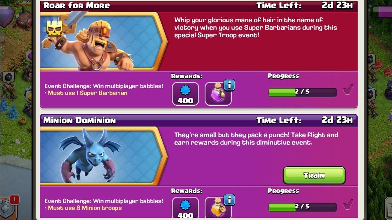 How to Complete Roar for More & Minion Dominion Event in Clash of Clans ...