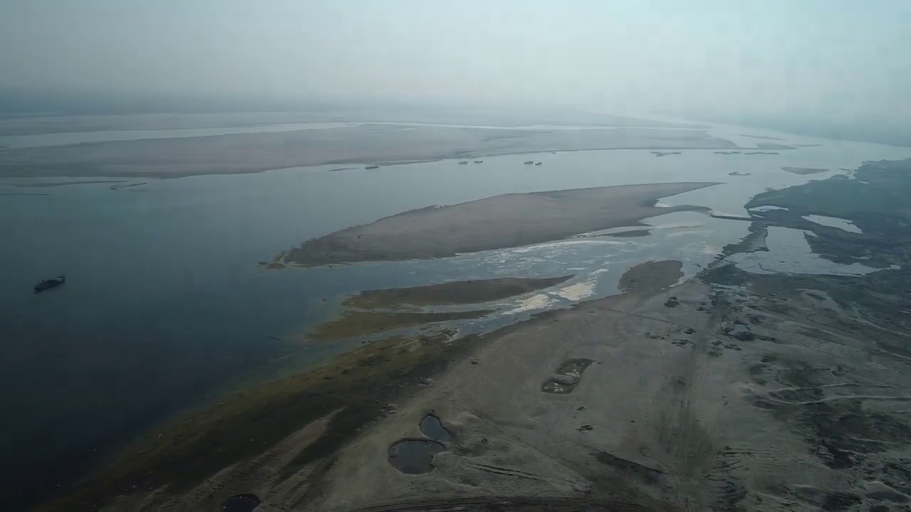 Ganga river aerial view of ganga river| drone view of patna ganga river ...