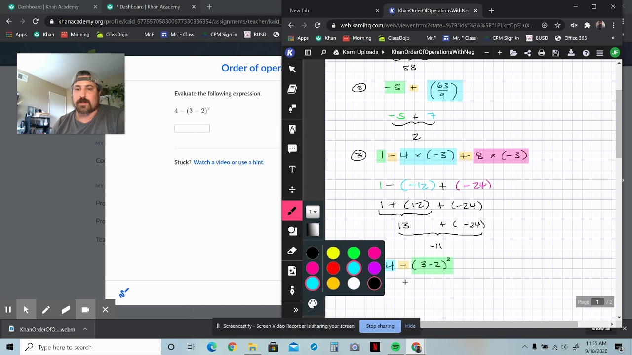 Khan Support Order Of Operations With Negative Numbers YouTube Khan Support Order Of Operations With Negative Numbers YouTube