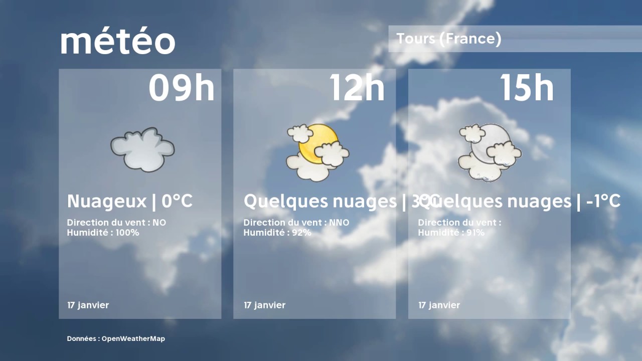 Météo Tours mardi 17 janvier 2017 - YouTube