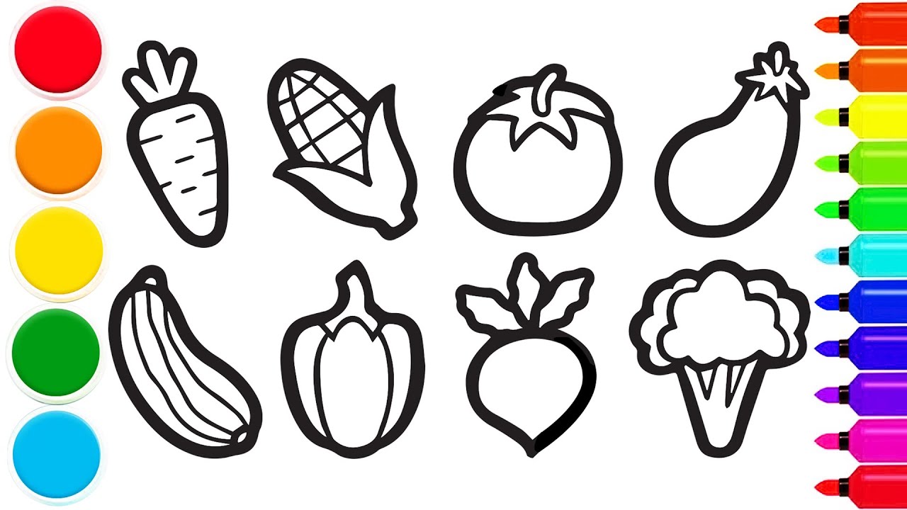How to Draw and Color Vegetables | step by step - YouTube