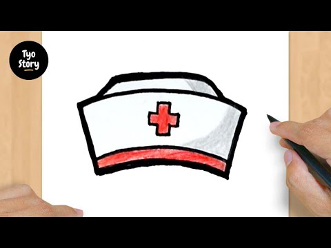 #708 How to Draw a Nurse Hat - Easy Drawing Tutorial - YouTube