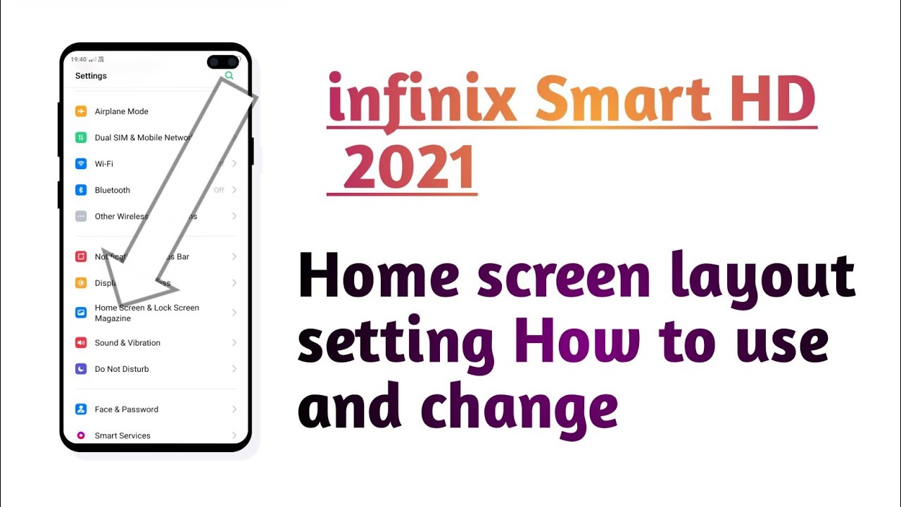infinix Smart HD 2021 , Home screen layout setting layout change ...