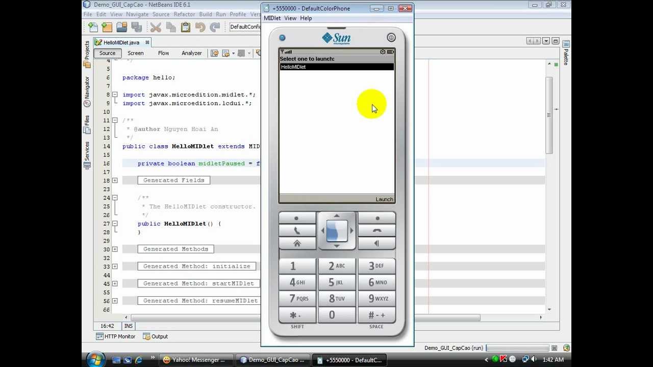 How To Create Gui And Run A Project J2me By Drap And Drop In Netbean 6055