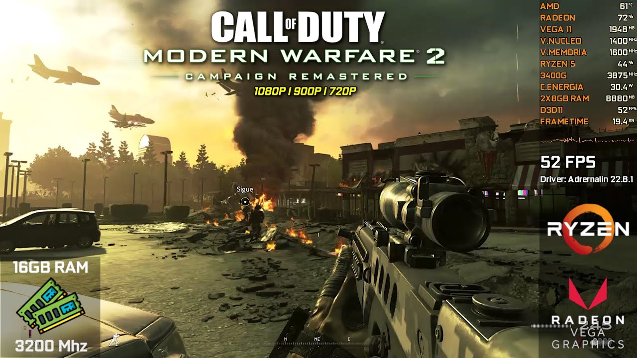 Call of Duty: Modern Warfare 2 Campaign Remastered | Ryzen 5 3400G ...