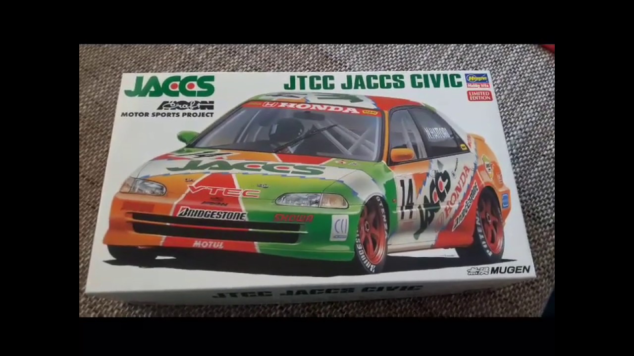 HASEGAWA JTCC JACCS Civic HONDA MUGEN MODEL KIT UNBOXING - YouTube