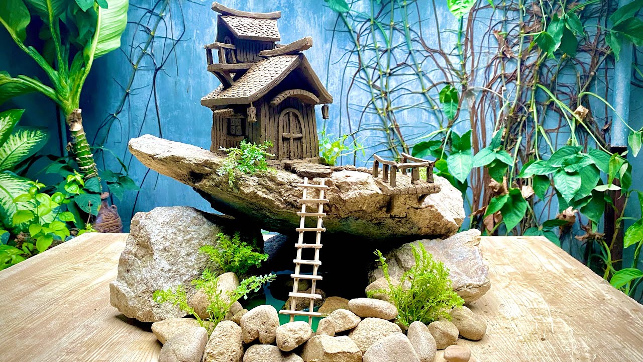 Great ideas from clay - how to make a miniature house using clay on top ...