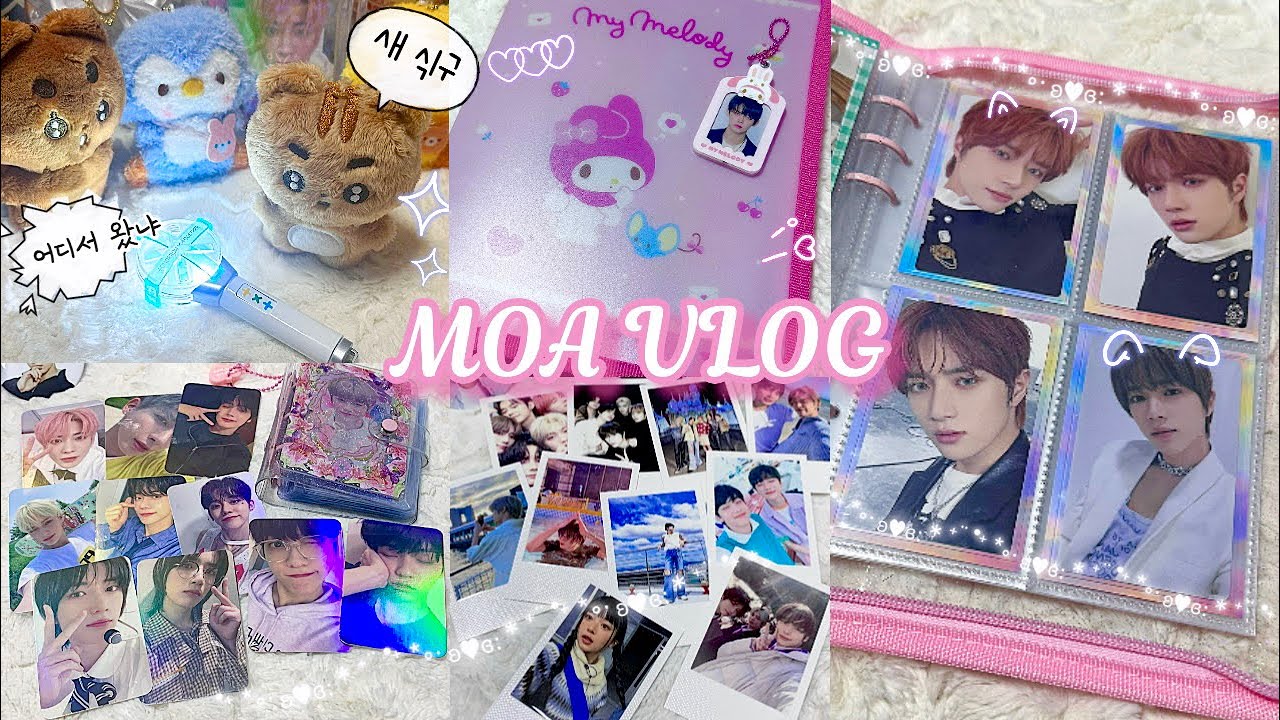 모아로그 나름 컴백 준비 영상 • 바인더 교체 • 포카 정리 • 스냅스깡 • 뽀송텬 입양 • 바인더 대지 • 엽서 바인더 • 모아봉 키링 • 투바투 폴라 • 덕질 브이
