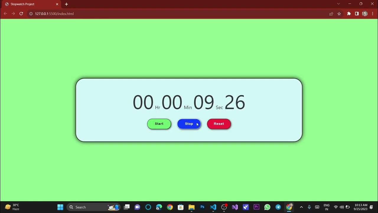Stopwatch Project Created Using HTML , CSS And JAVASCRIPT Cool Ui - YouTube
