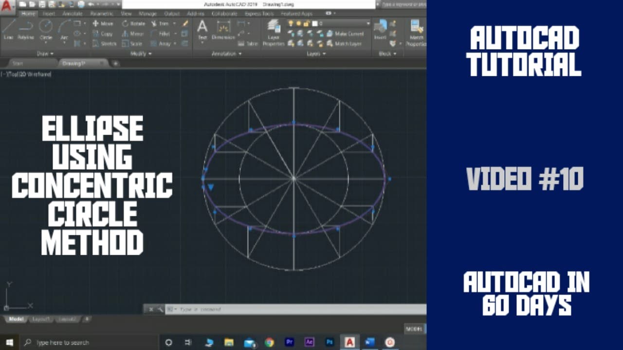 Ellipse by concentric circle method |Auxiliary circle method ...