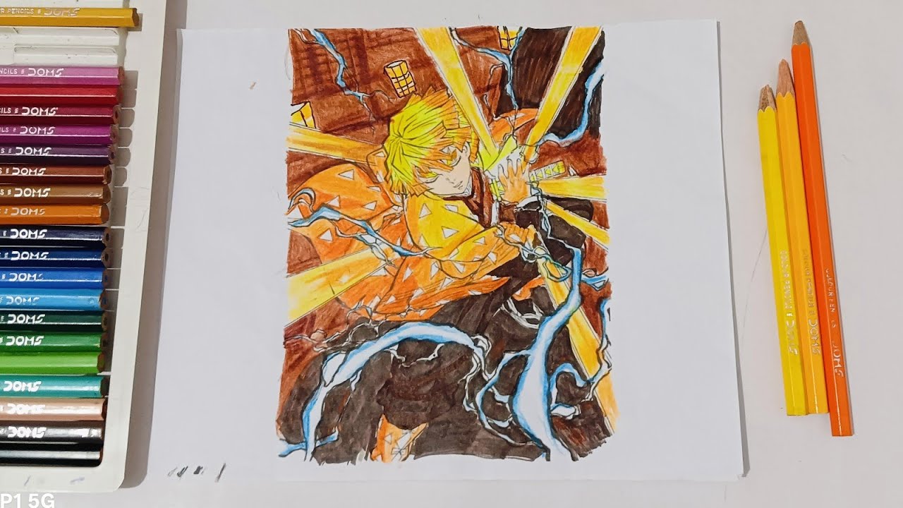 Drawing Zenitsu From Demon Slayer Infinity castle⚡🔥 | Drawing Zenitsu ...