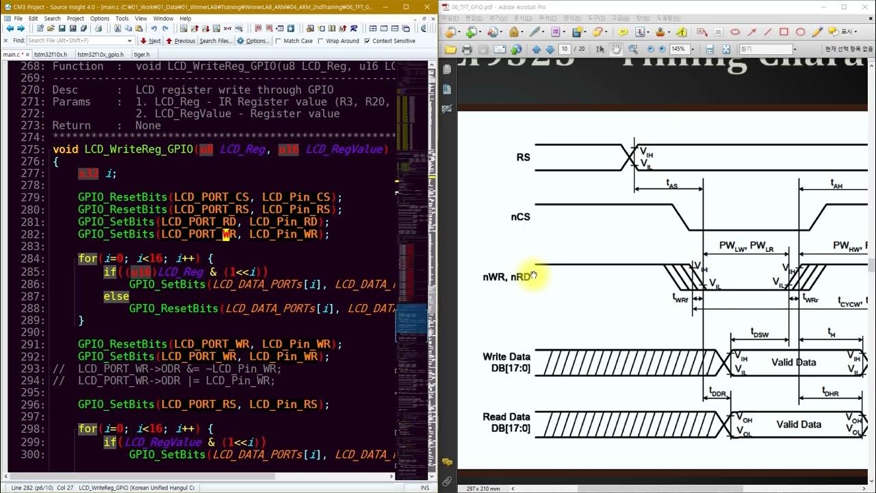 STM32F103을 이용하여 TFT LCD interface 하기(GPIO) - 5번째 - YouTube