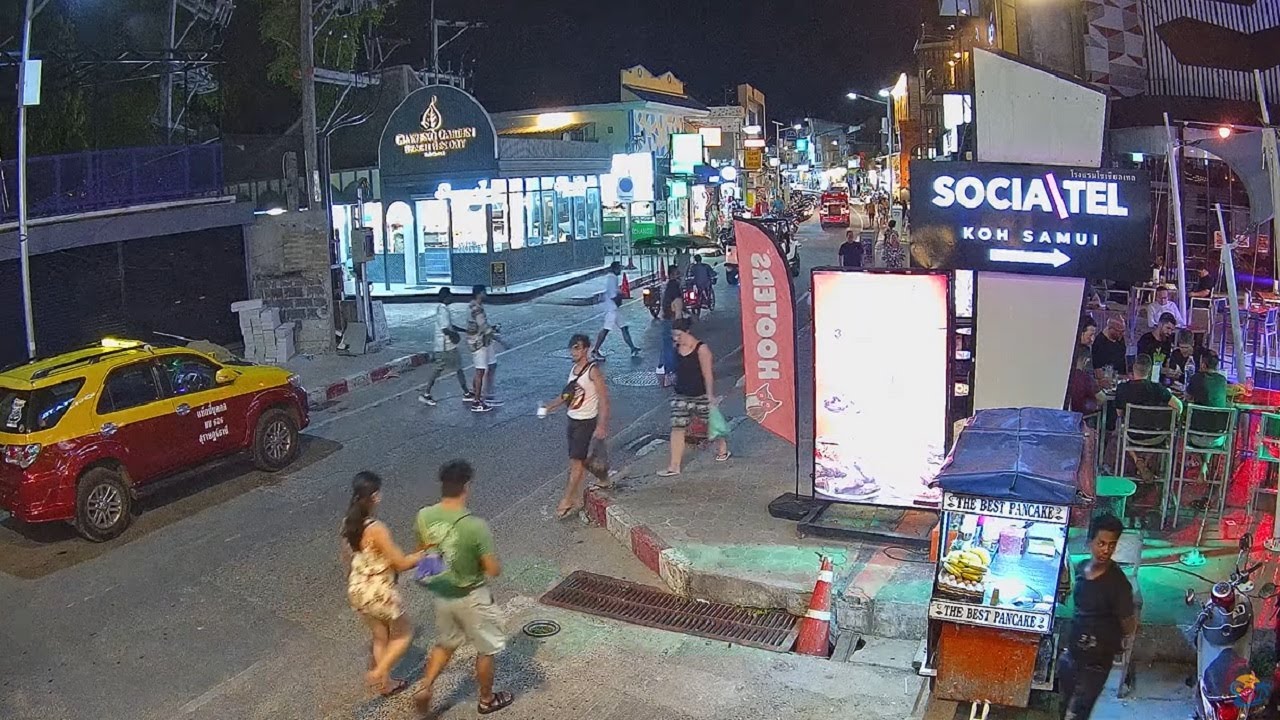 🔴 Hooters Cam Chaweng Koh Samui Thailand Live Street Webcam Now In 2160p 4k Youtube