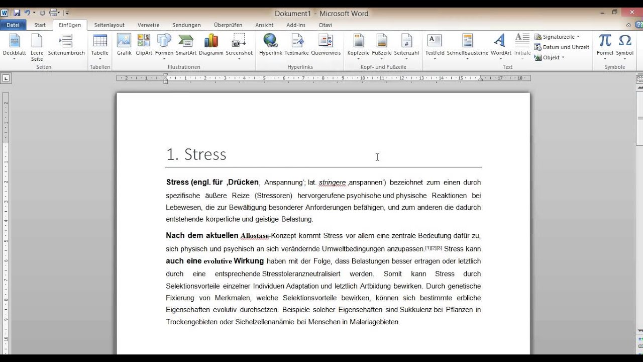 Der Reiter Einfügen - Word 2010 - YouTube