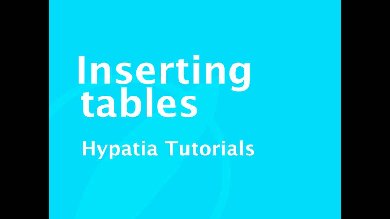 Tutorial Inserting tables - YouTube