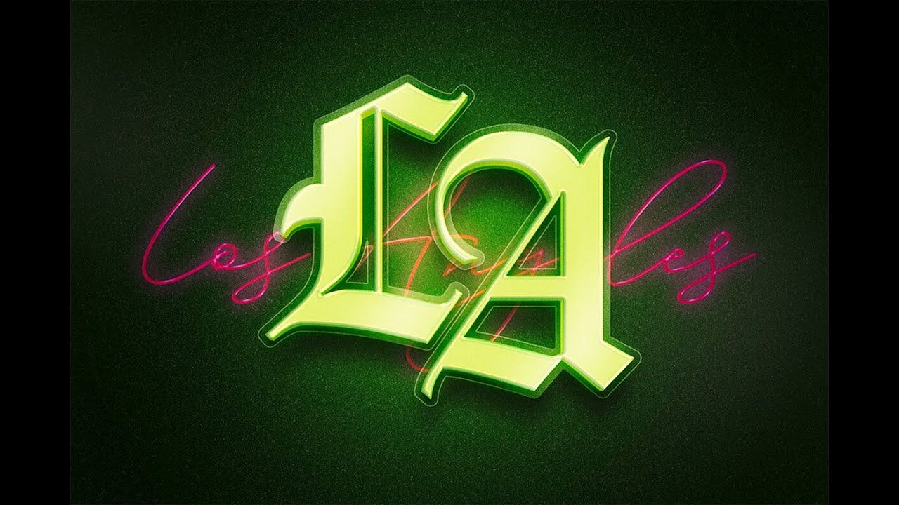 Neon La Text Effect - West Coast Glow Psd Template Graphic Download ...