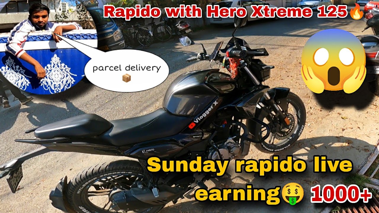 Sunday rapido live earning 1000+🤑!! Rapido with Hero Xtreme 125r🚀!! @Vloggerx870 - YouTube