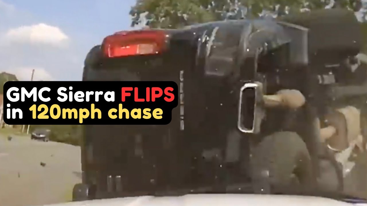 Is that a GMC Sierra!? Police Flip a Truck in Wild Chase - YouTube
