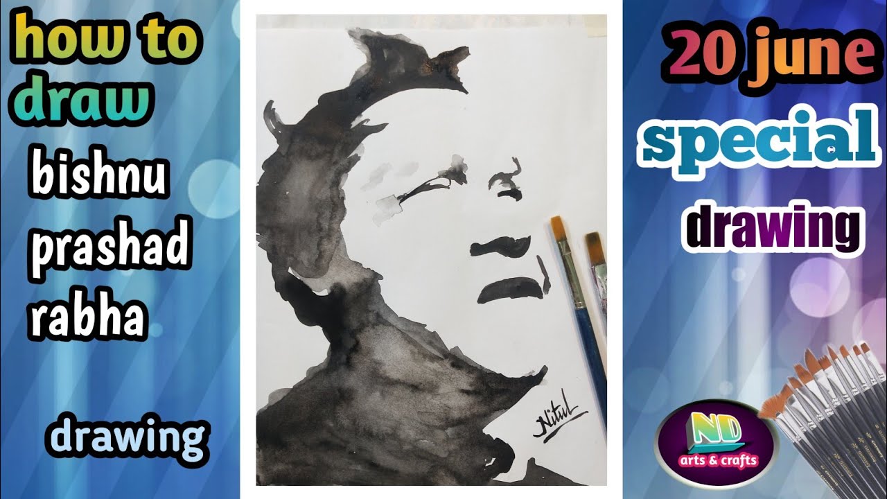 How to draw bishnu prashad rabha portrait, step by step. - YouTube