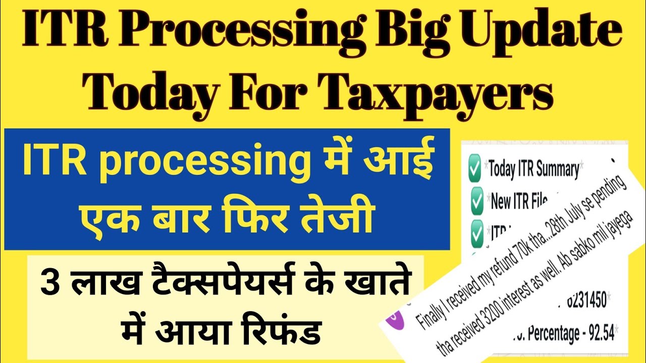 ITR Processing Big Update | itr refund status check | itr refund 2025 ...