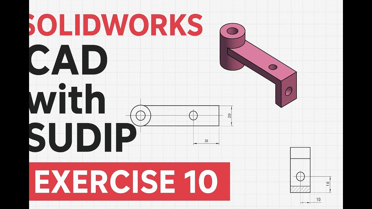 SolidWorks Exercise 10 | 2D to 3D Easy Tutorial | Beginner Friendly CAD ...