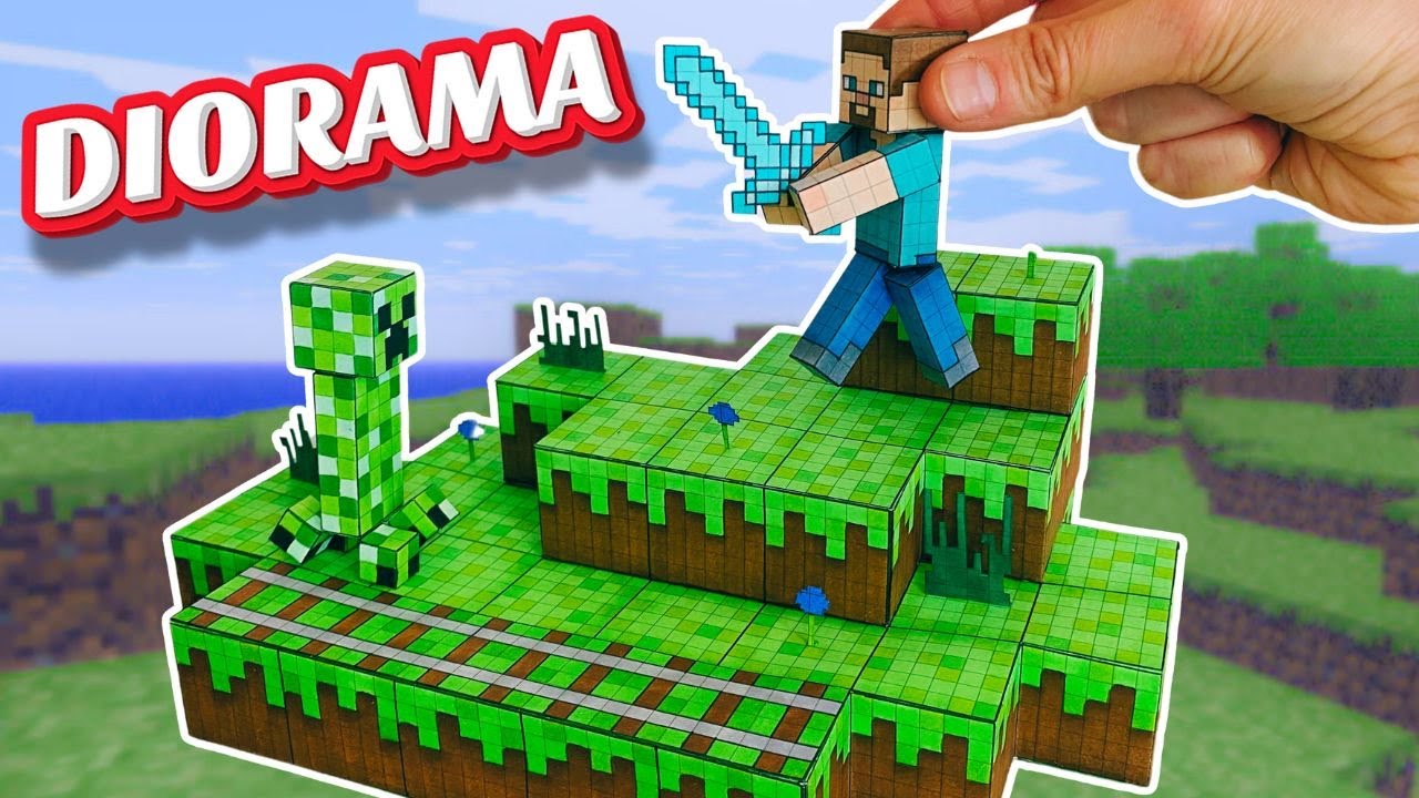 Como hacer un Diorama de Minecraft de papel - Manualidades con Papel ...