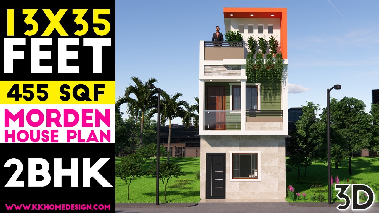 13x35 Feet Small Space House Design || Low Budget House Plan With Front ...