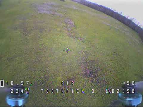 Toothpick 3 (TP3) first FPV flight, 3S 450mAh GNB battery - YouTube