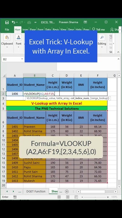 Excel Trick: V-Lookup with Array In Excel. - YouTube