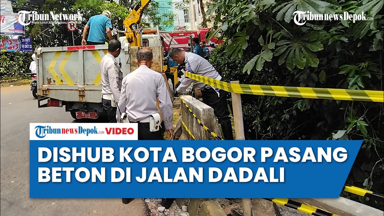 Dishub Kota Bogor Pasang Beton di Jalan Dadali Bogor - YouTube