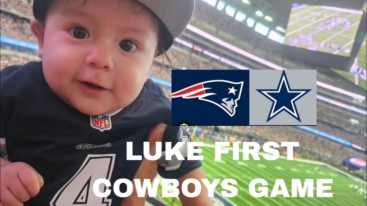 Dallas cowboys vs New England patriots football. Luke first NFL game ...