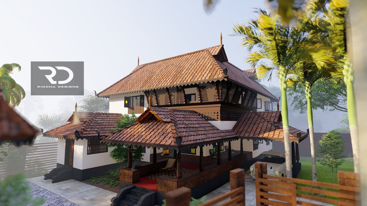 പഴമയുടെ പ്രൗഢിയിൽ ഒരു പുത്തൻ നാലുകെട്ട് | Kerala Home Tour | Lumion 3d ...