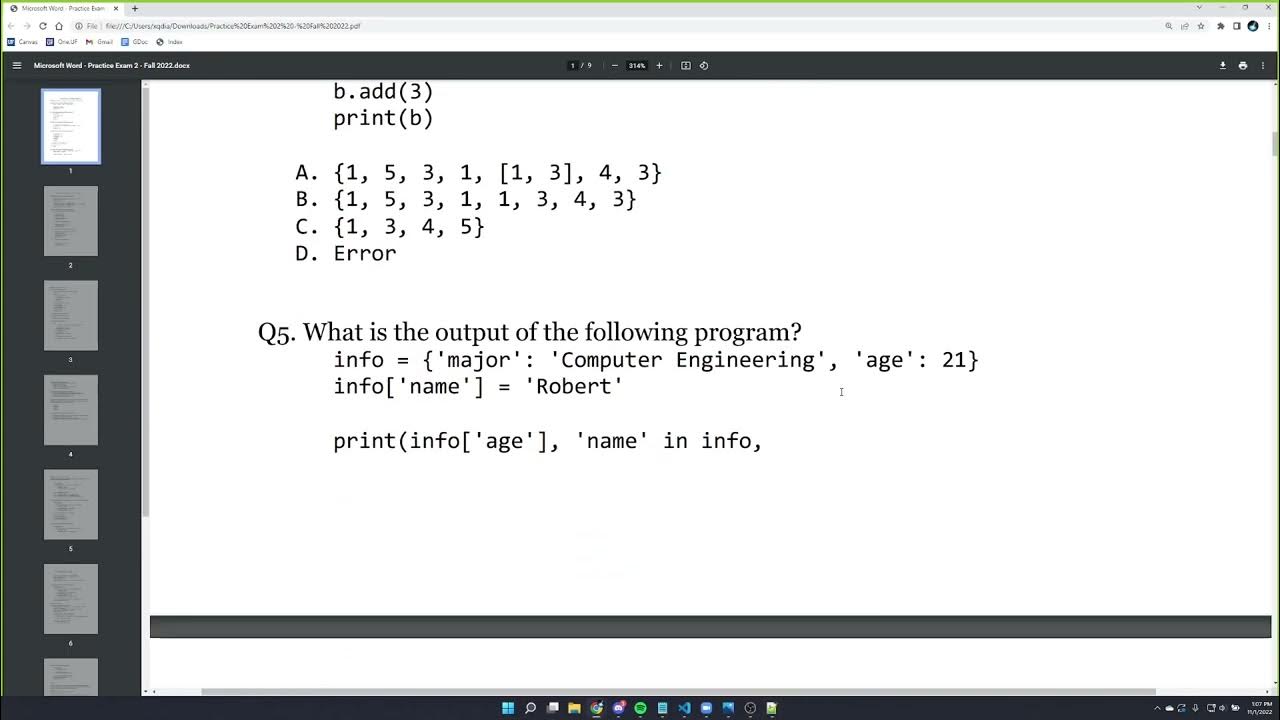 COP3502 Practice Exam 2 Review - YouTube