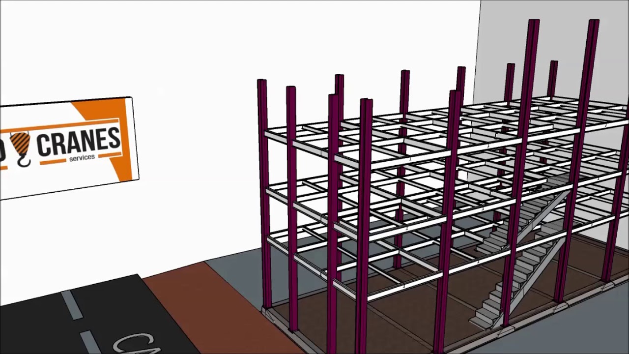 Estructura metalica Edificio - YouTube
