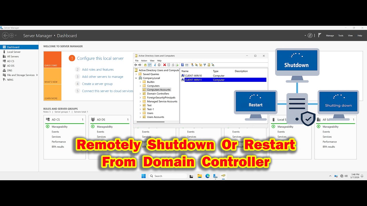 How to Remotely Shutdown or Restart Multiple Domain Computers from ...