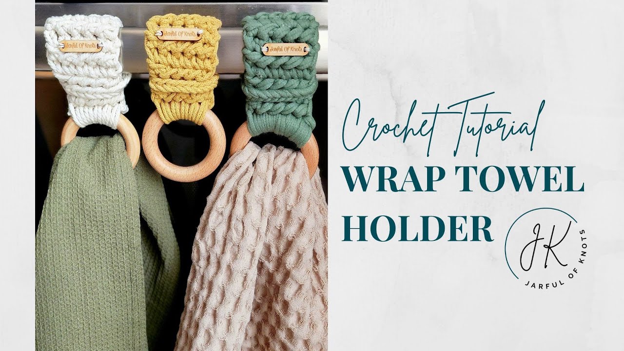 Ribbed Wrap Towel Holder Crochet Pattern Tutorial; Takes less than 30 ...