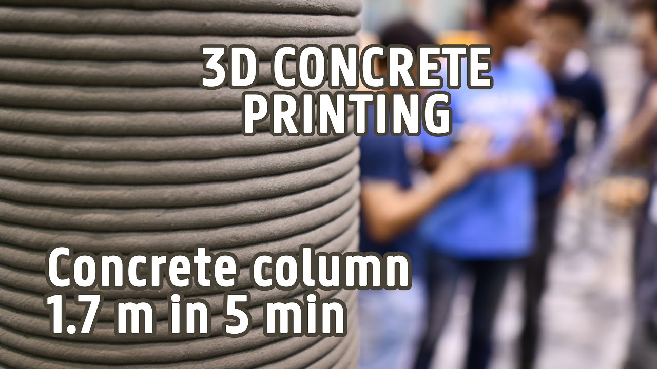 3D printed concrete column in 5 min - YouTube